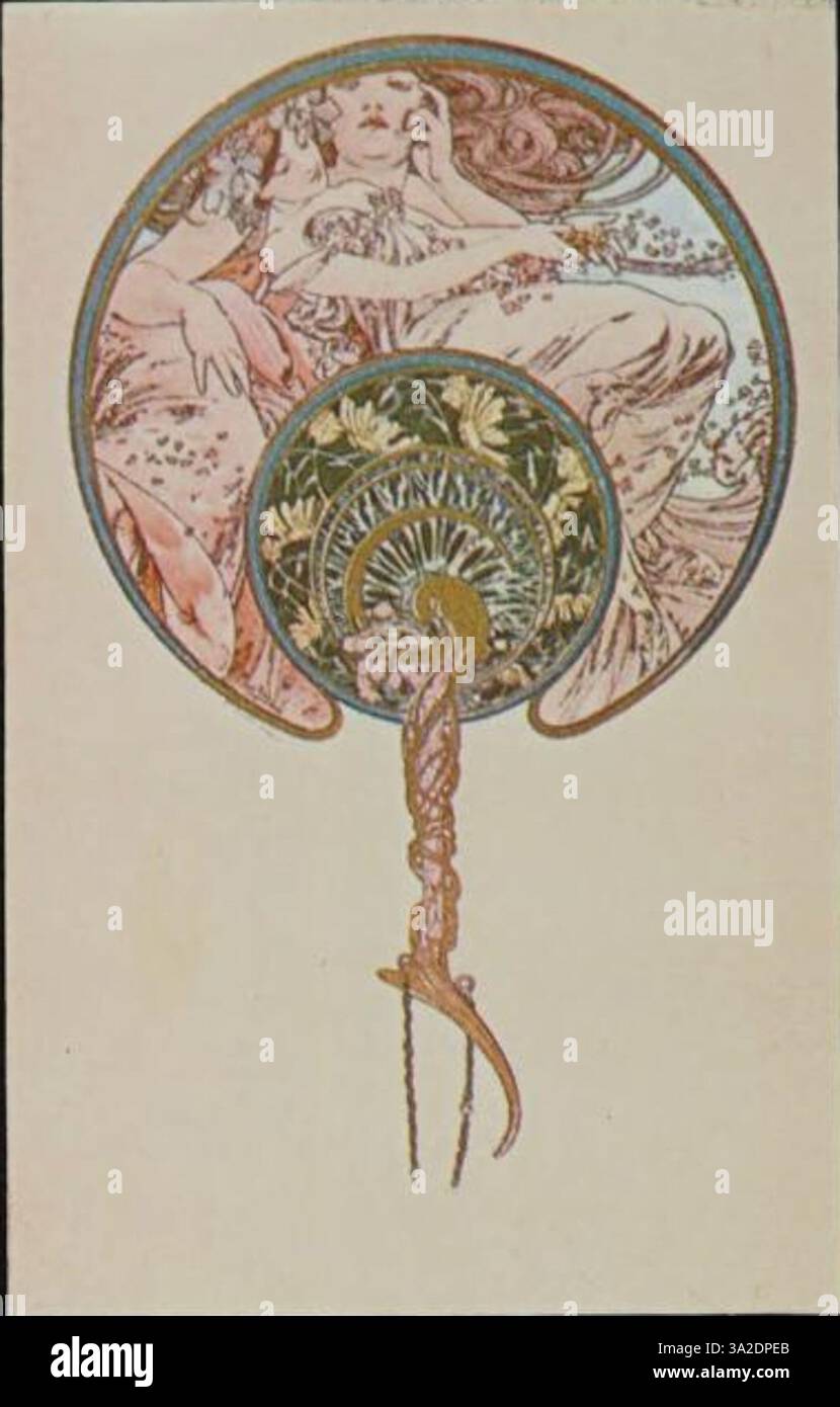 This piece from Alphonse Mucha’s 'Bridges' series features a stylized ...