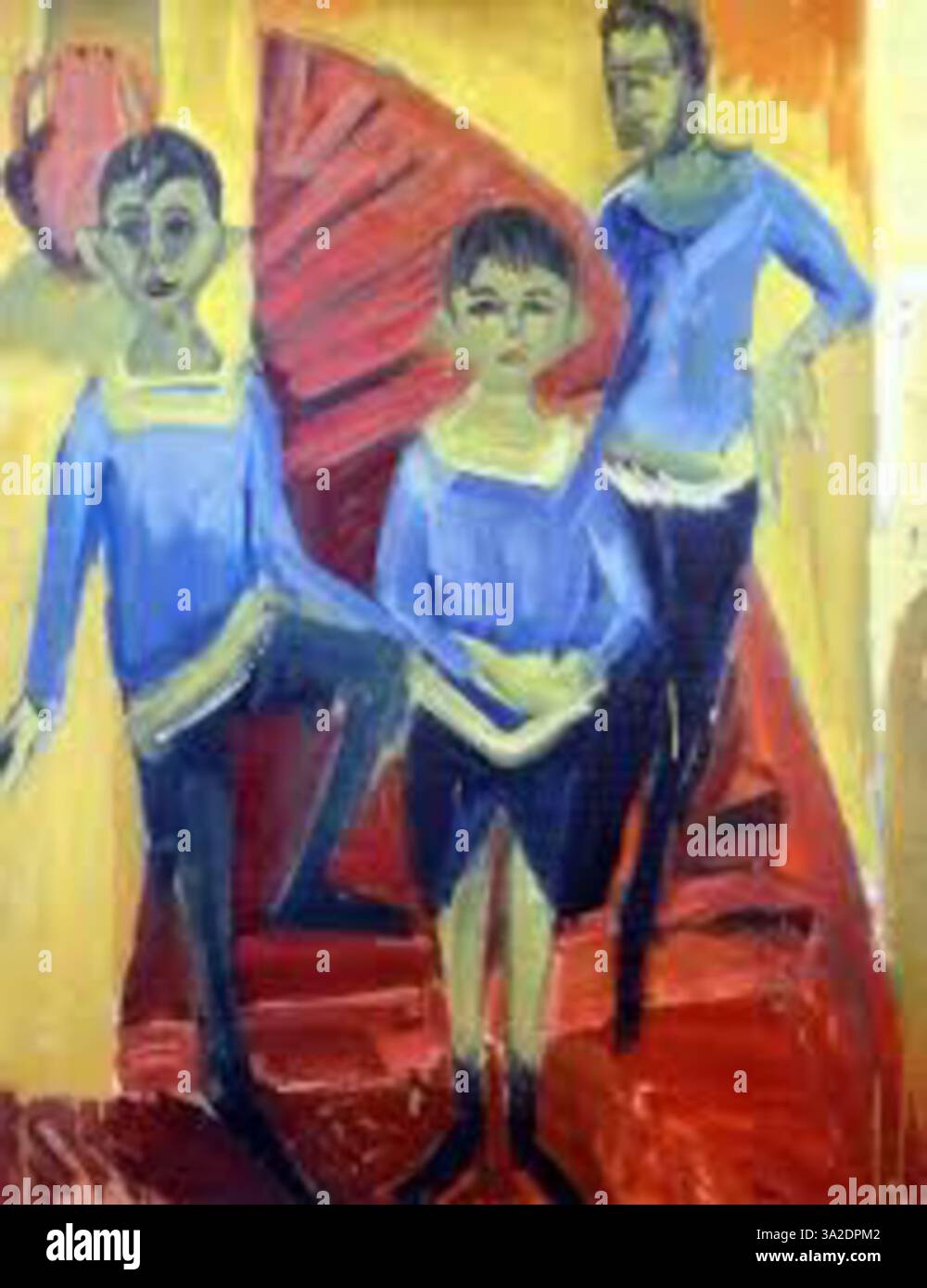 Kirchner 430 explores a dynamic composition of human figures, with bold ...