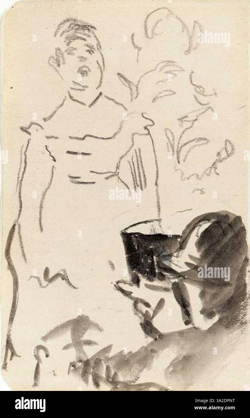'Chanteuse de café-concert' portrays a female singer performing in a ...