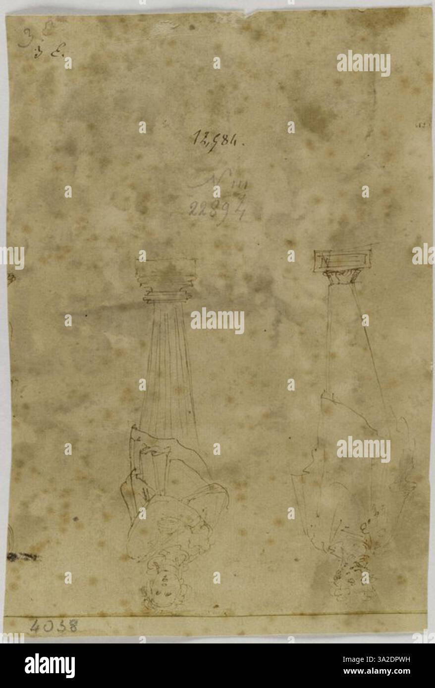 Raphael’s 'Two Term Figures' shows two classical term figures, a common ...