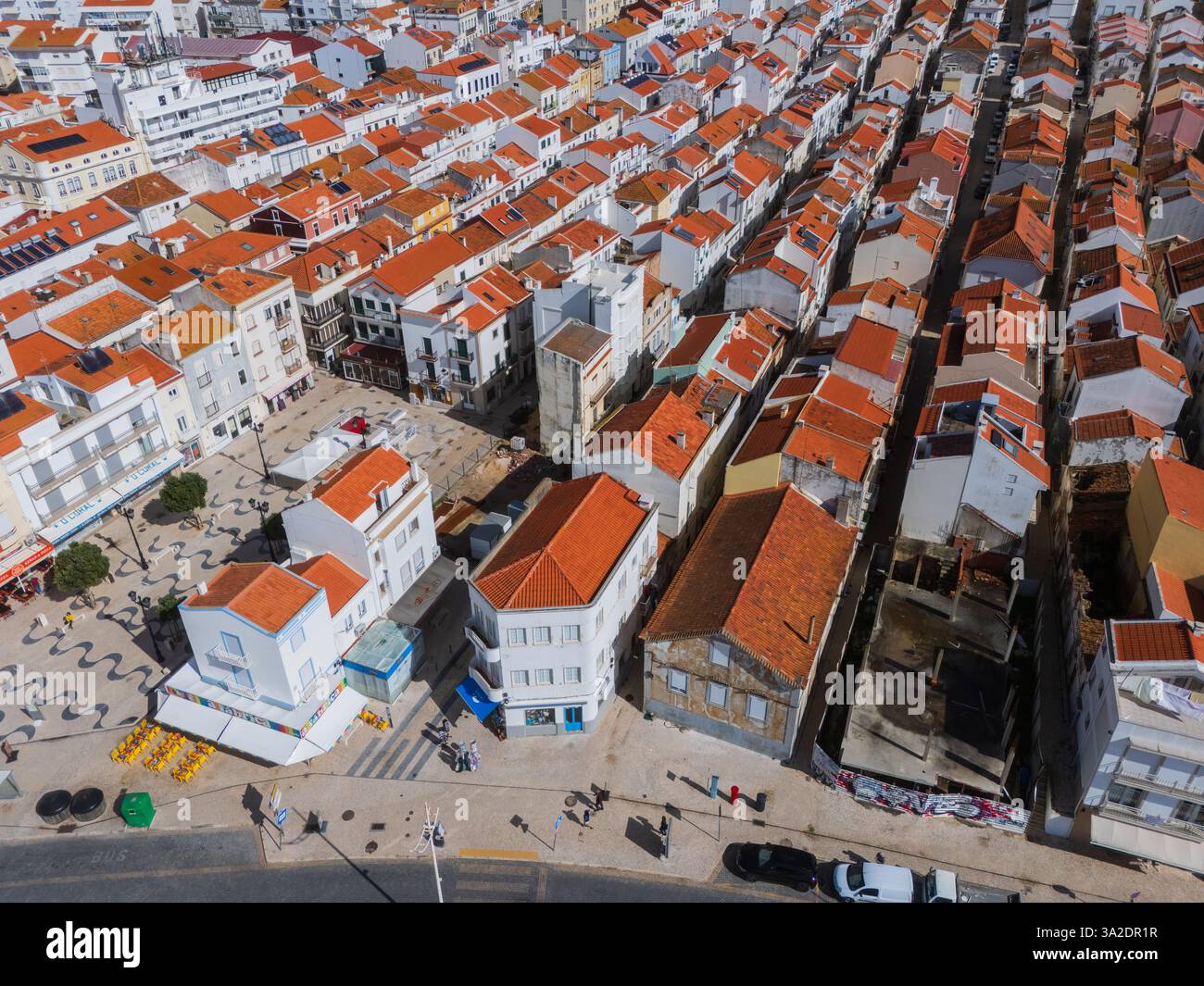 Aerial view of Nazare beach and cityscape, Portugal Stock Photo - Alamy