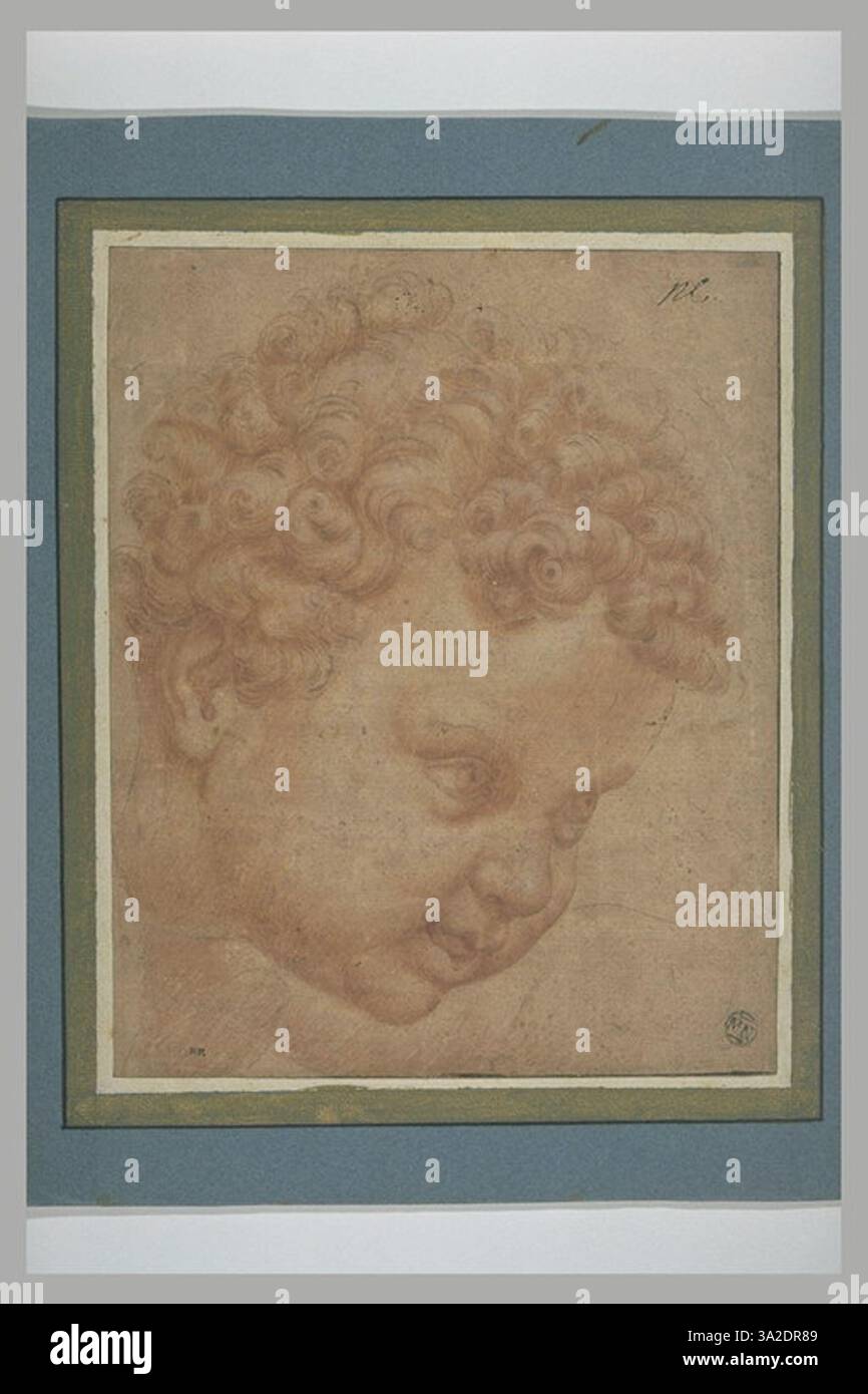 A reproduction of a raised child’s head from Raphael’s 'Holy Family ...