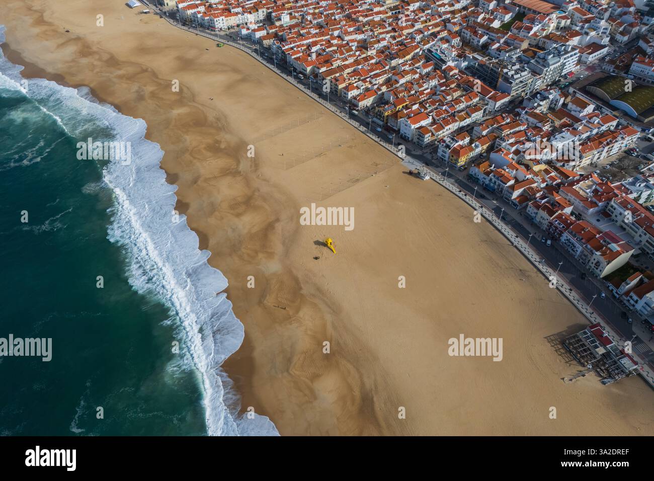 Aerial view of Nazare beach and cityscape, Portugal Stock Photo - Alamy