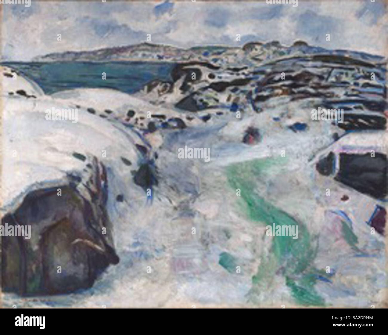'Winter Landscape' (1915) by Edvard Munch portrays a cold, barren ...