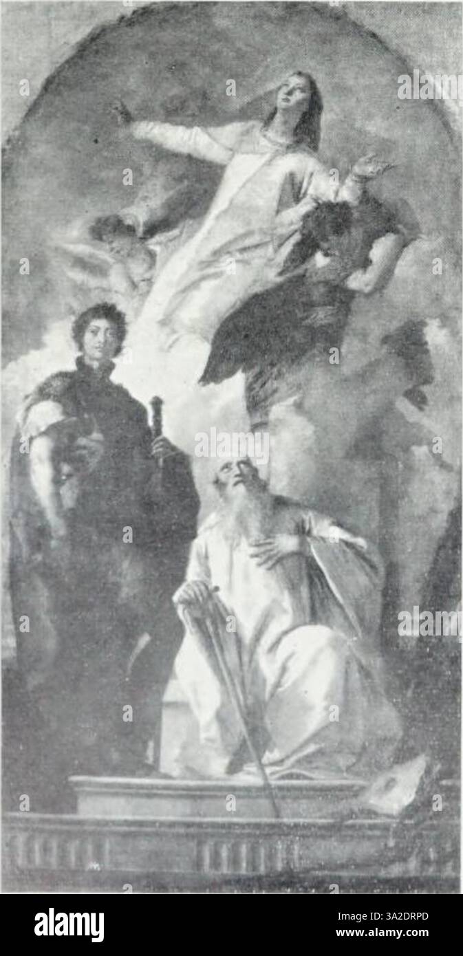 Giovanni Battista Tiepolo's painting presents a dynamic Baroque scene ...