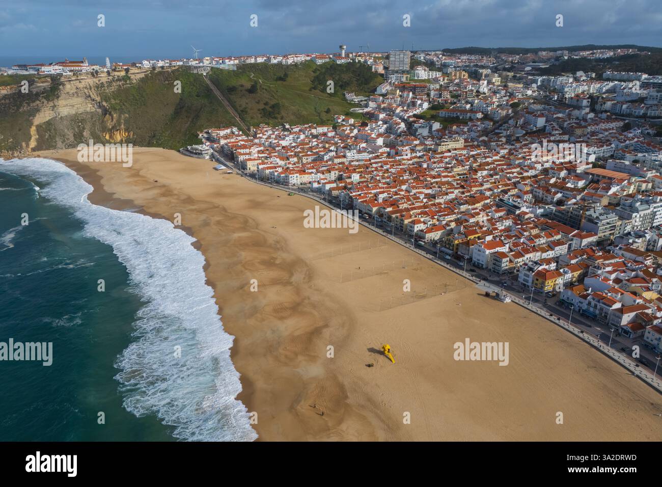 Aerial view of Nazare beach and cityscape, Portugal Stock Photo - Alamy