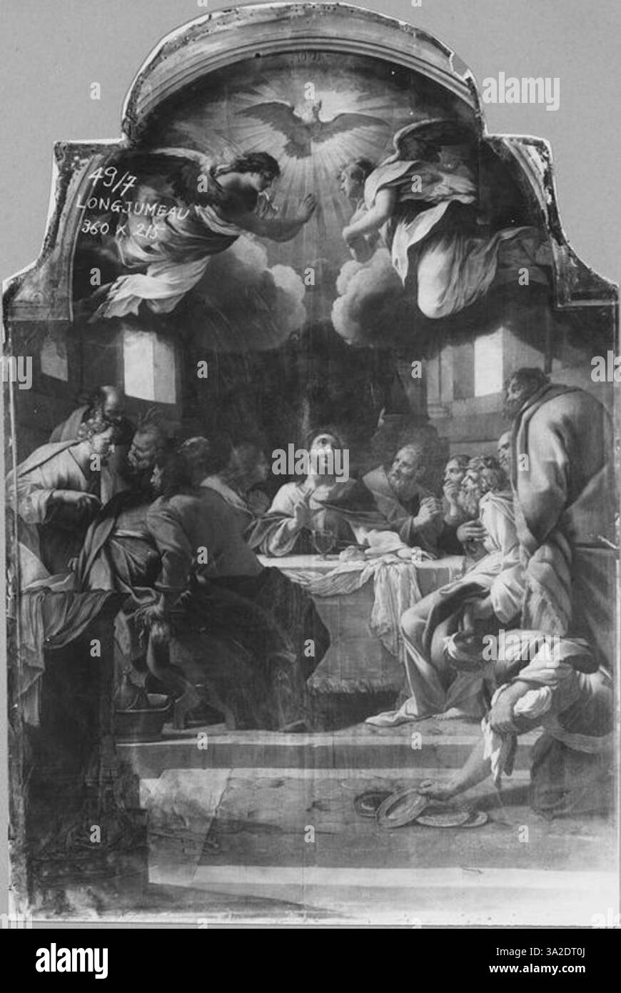 This 17th-century painting by Simon Vouet depicts the Last Supper ...