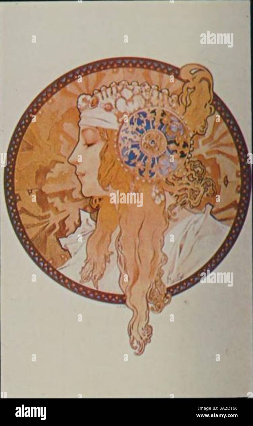 This artwork from the 'Bridges' series by Alphonse Mucha depicts a ...