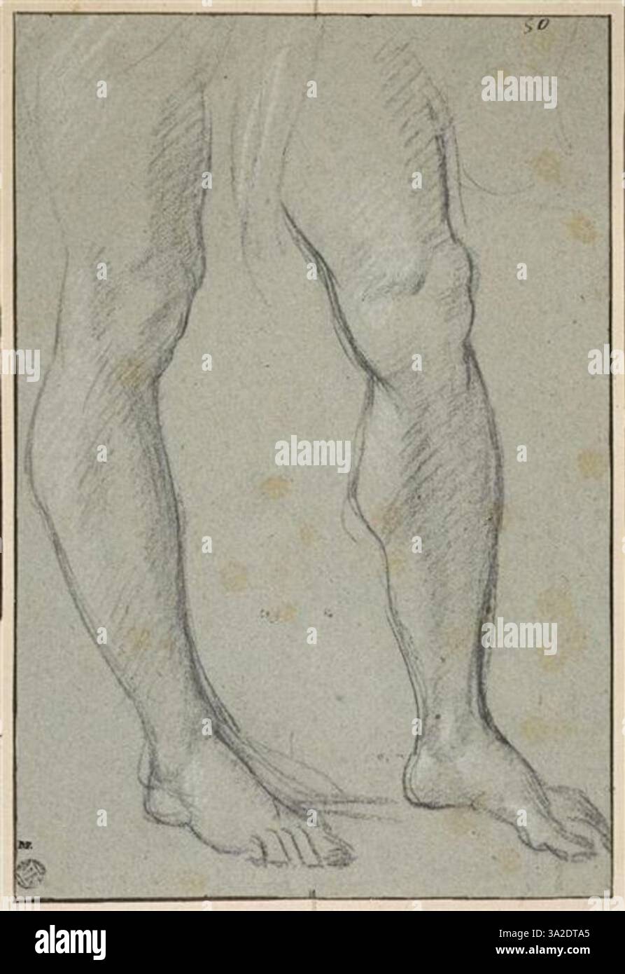 This study by Annibale Carracci captures two standing male legs ...