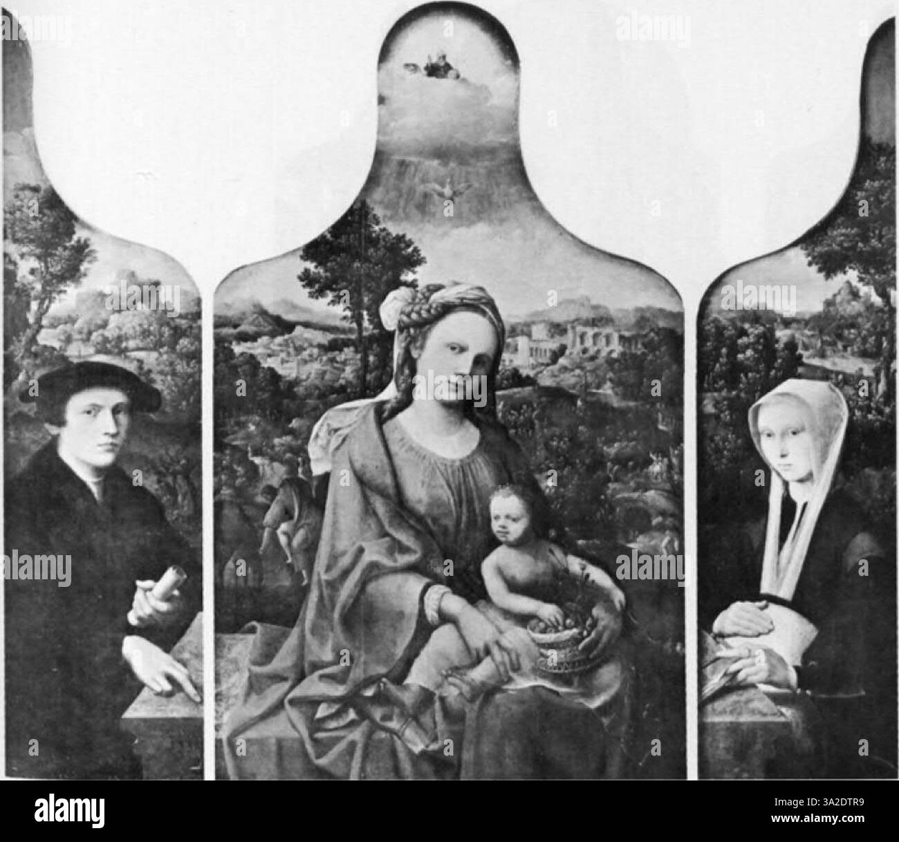 This painting by Jan van Scorel and Pieter Coeck van Aelst features a religious narrative, with ...