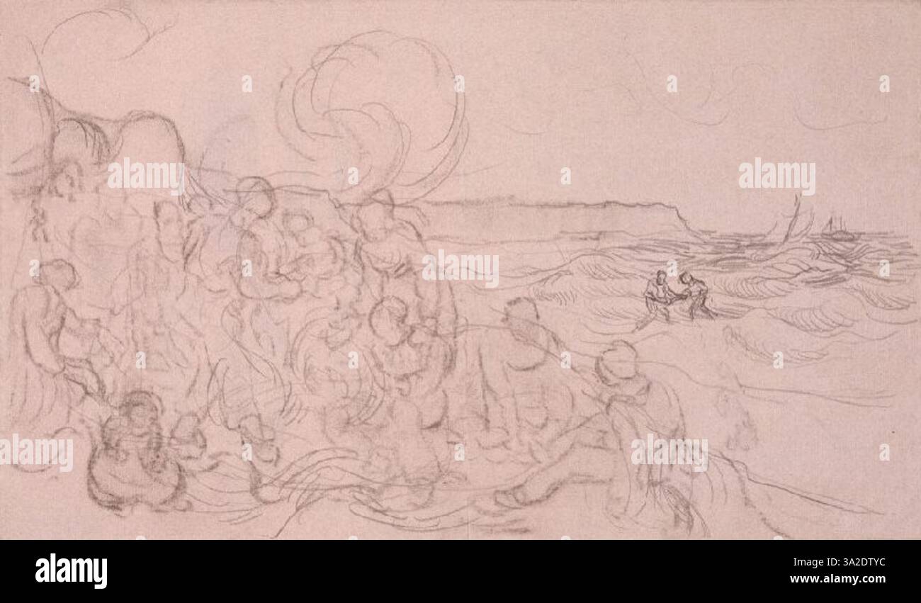 A detailed study by Vincent van Gogh capturing the texture and movement ...