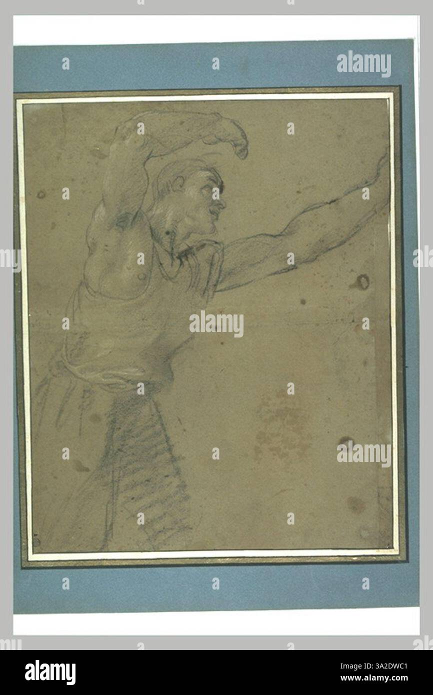 This piece by Annibale Carracci features a male figure in profile. The ...