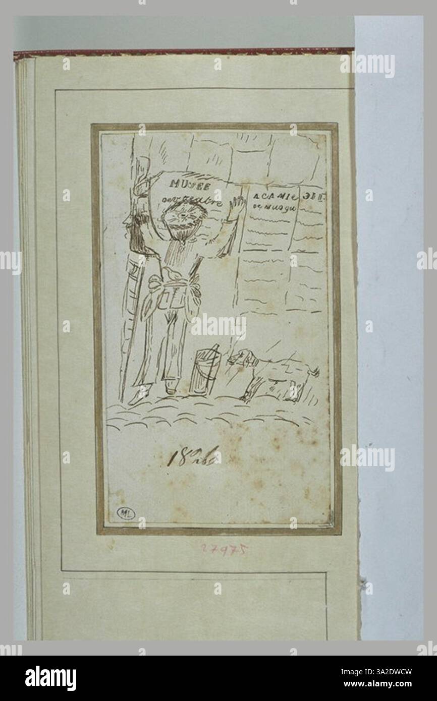 This painting by Chassériau depicts a poster wall-paster, highlighting ...