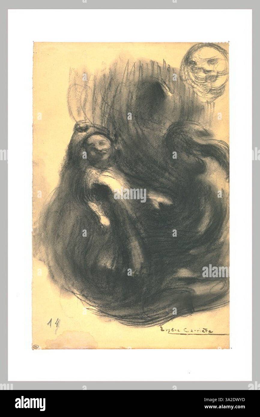 In this portrait, Eugène Carrière captures two figures facing each ...