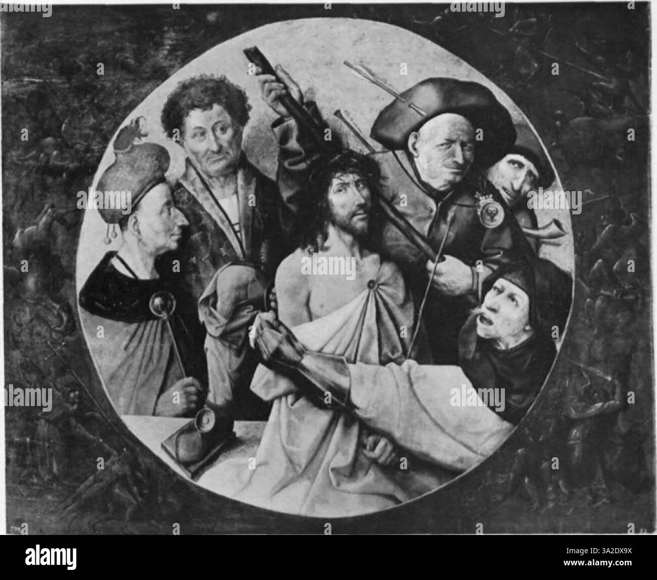 This piece features characteristic early Netherlandish religious themes ...