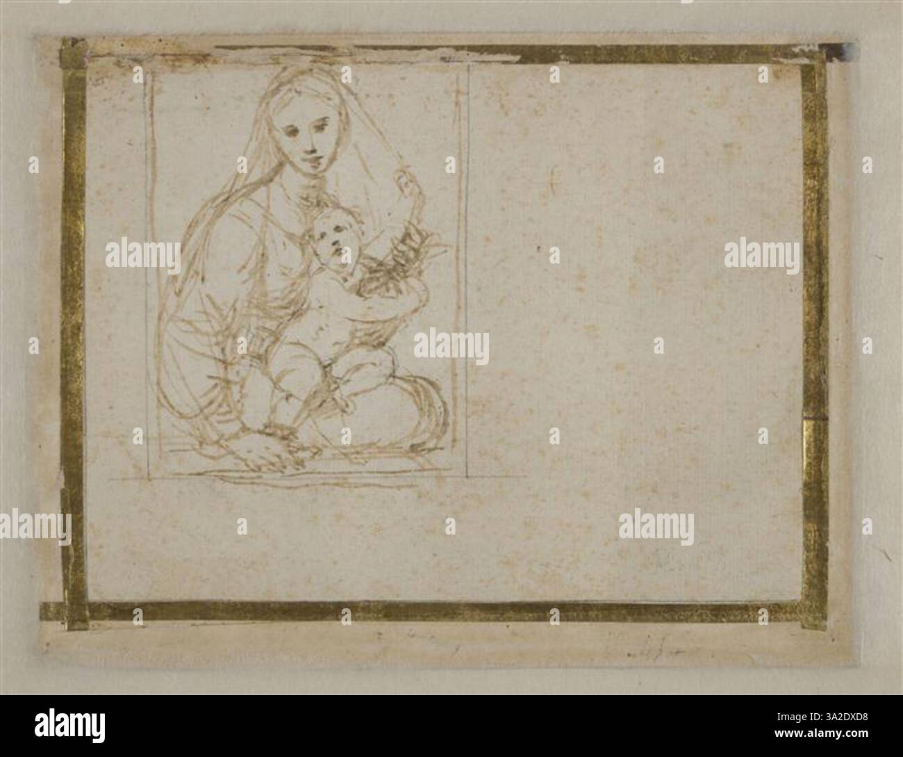 This piece portrays the Virgin Mary seated with the infant Jesus on her ...