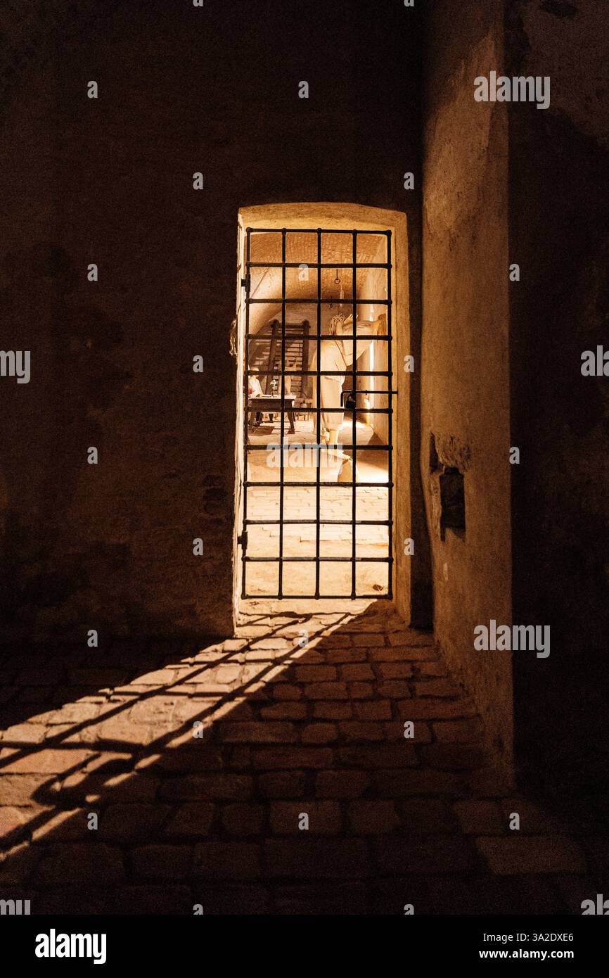 A corridor of the casemates, an underground prison in Spilberk Castle ...