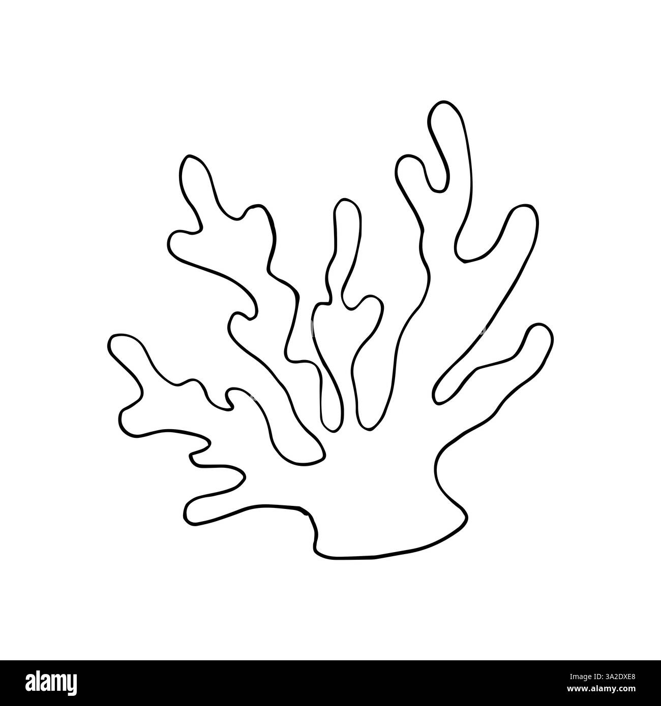 Hand drawn Coral. Sea theme, design element in doodle style. Simple ...