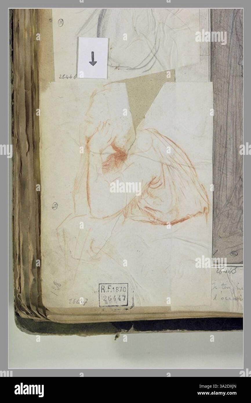 This work by Chassériau features a seated figure shown in profile ...