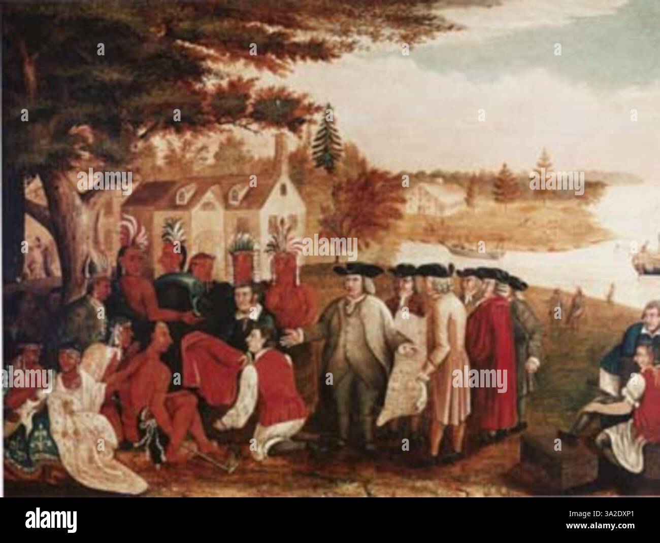 Edward Hicks' painting 'Penn's Treaty with the Indians' (1835-1840 ...