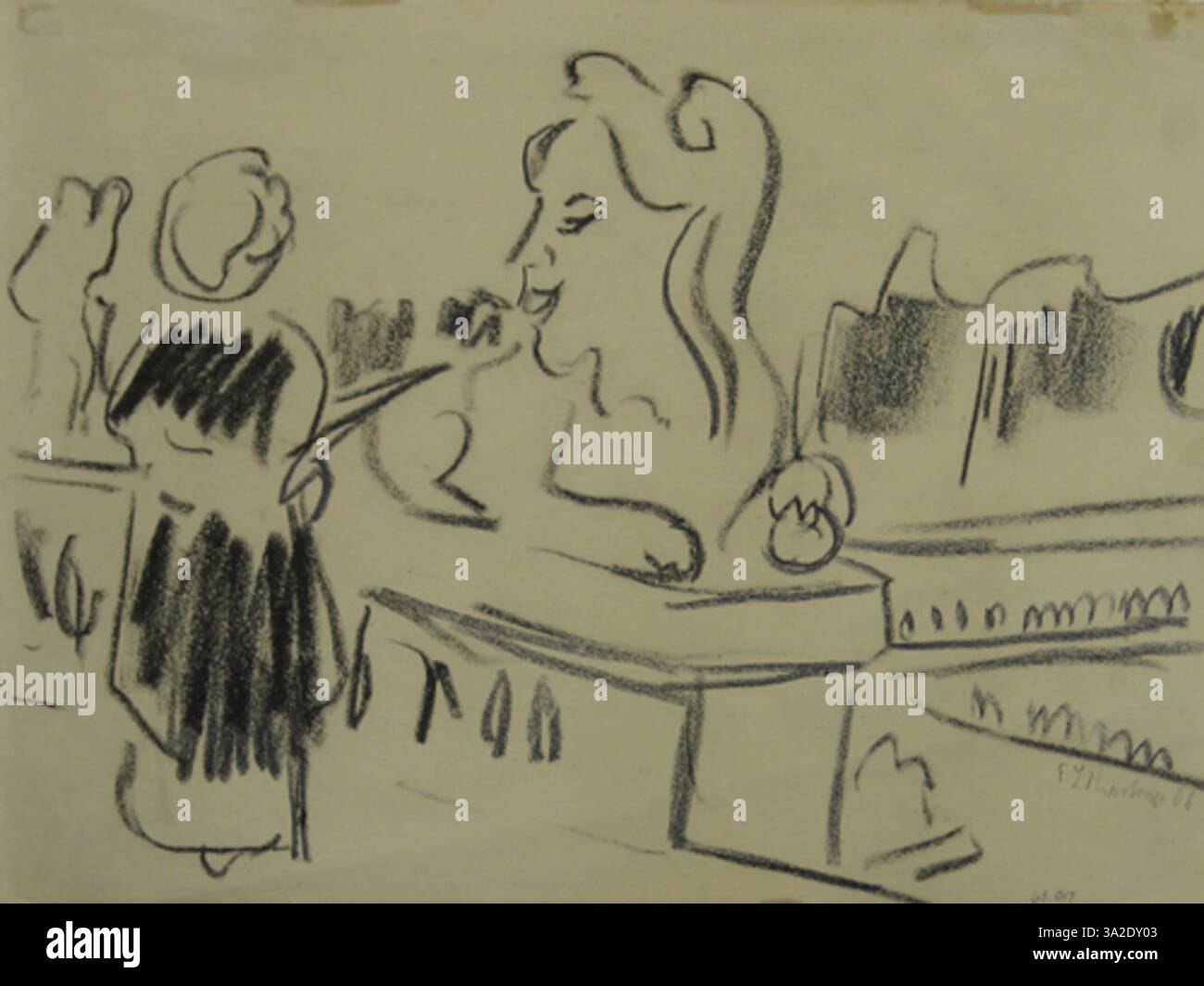 'Sphinx' (1906) by Ernst Ludwig Kirchner presents an enigmatic figure ...