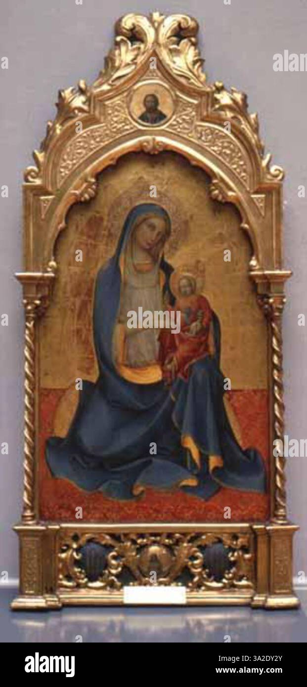 The 'Madonna of Humility' from the workshop of Lorenzo Monaco depicts ...