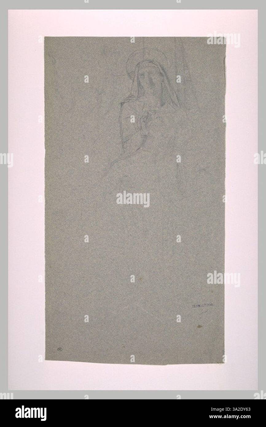 Chassériau’s drawing shows the Virgin Mary standing in full bust ...