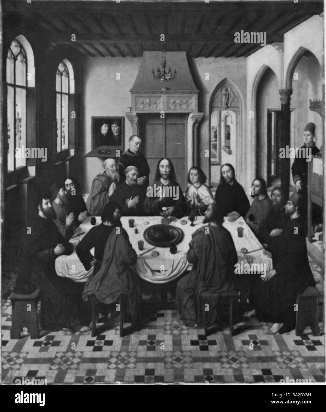 This artwork depicts religious figures in a moment of deep reflection ...