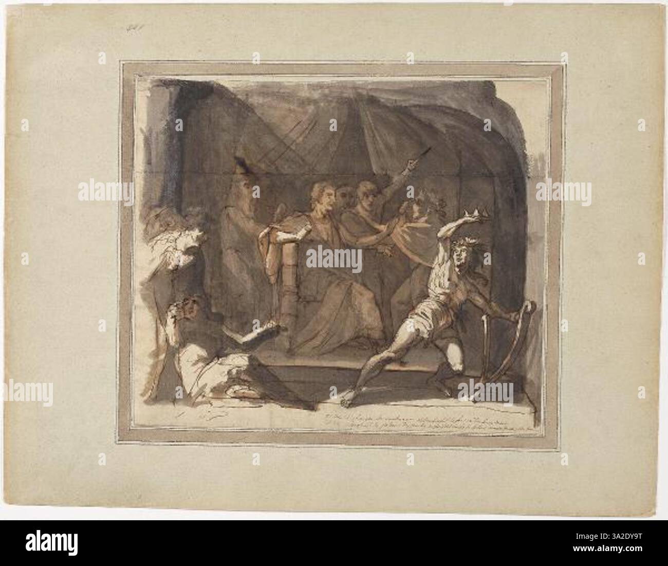 Fuseli’s painting depicts the biblical scene from *1 Samuel 21:14 ...