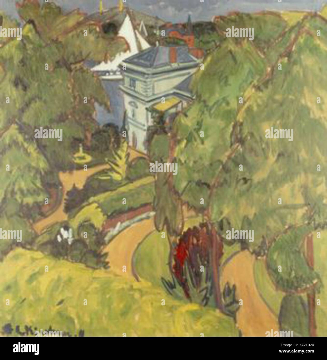 A painting by Ernst Ludwig Kirchner demonstrating his characteristic ...