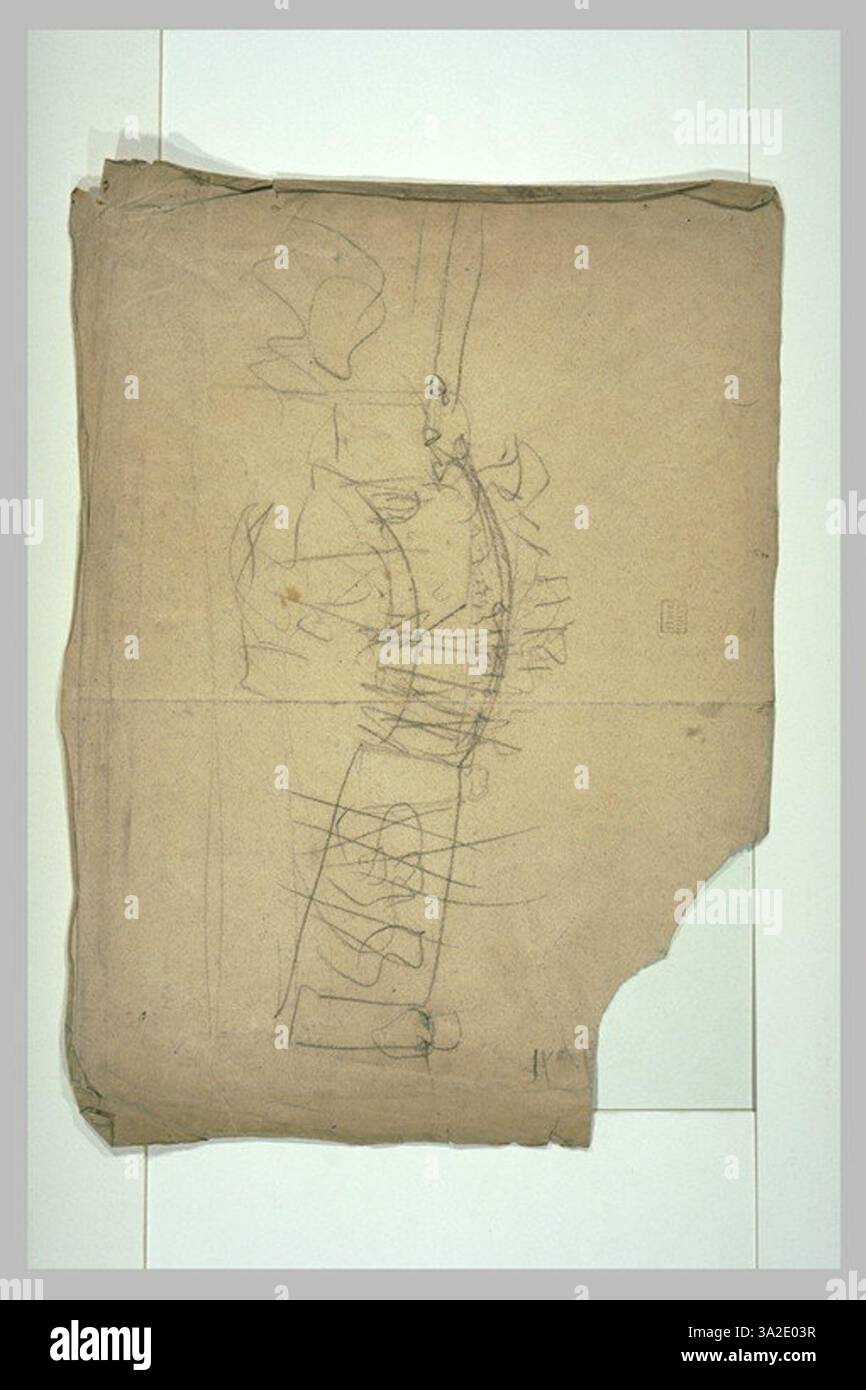 This undetermined sketch by Chassériau presents an unclear figure or ...