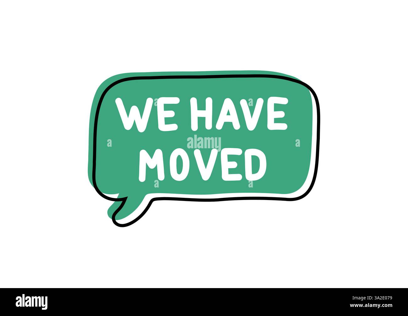 We Have Moved. Badge, icon, logo vector design illustration on white ...
