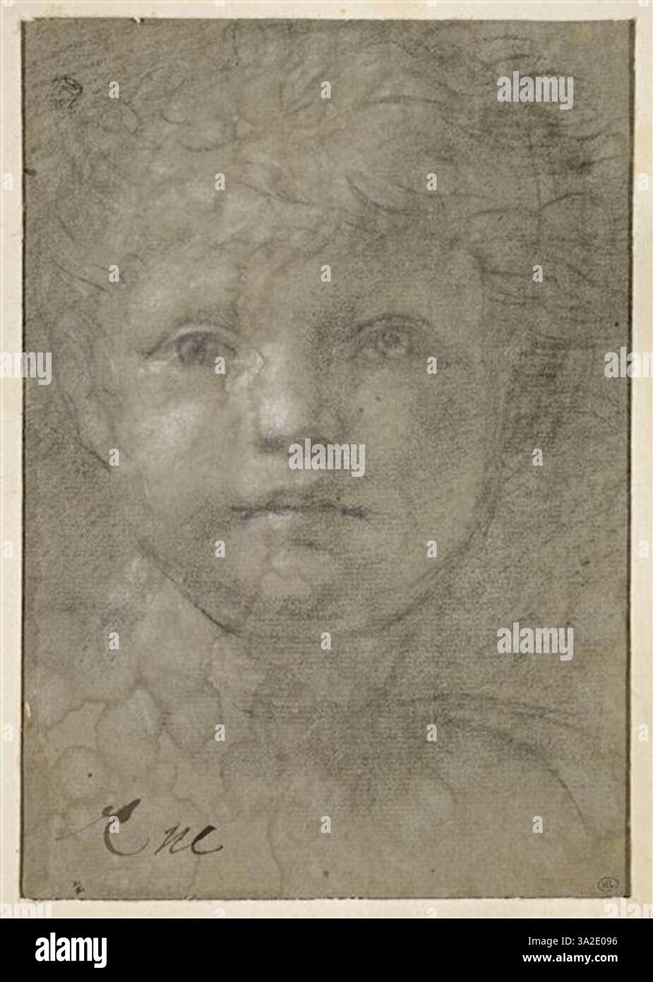 In this portrait study, Annibale Carracci depicts a child’s face with ...