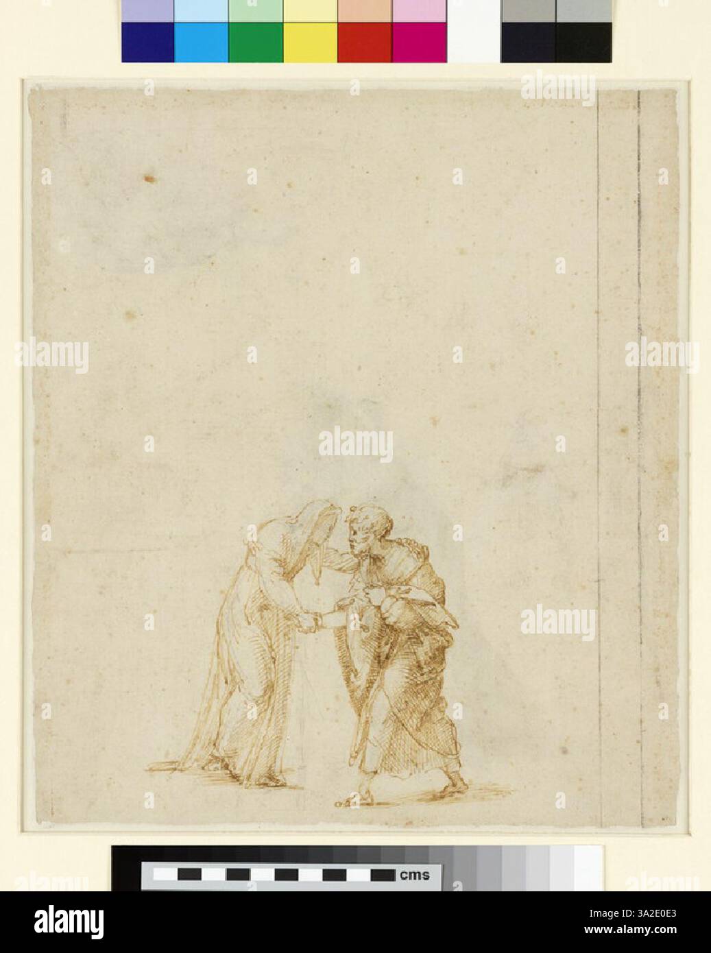 This drawing by Raphael shows the composition for the biblical scene of ...