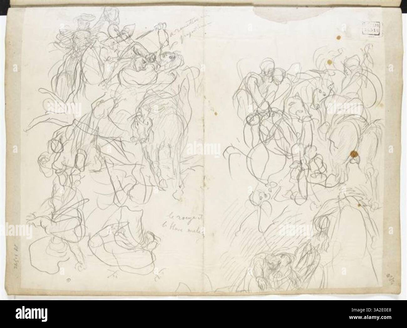 This dynamic drawing portrays two clashes between Arab cavalry ...