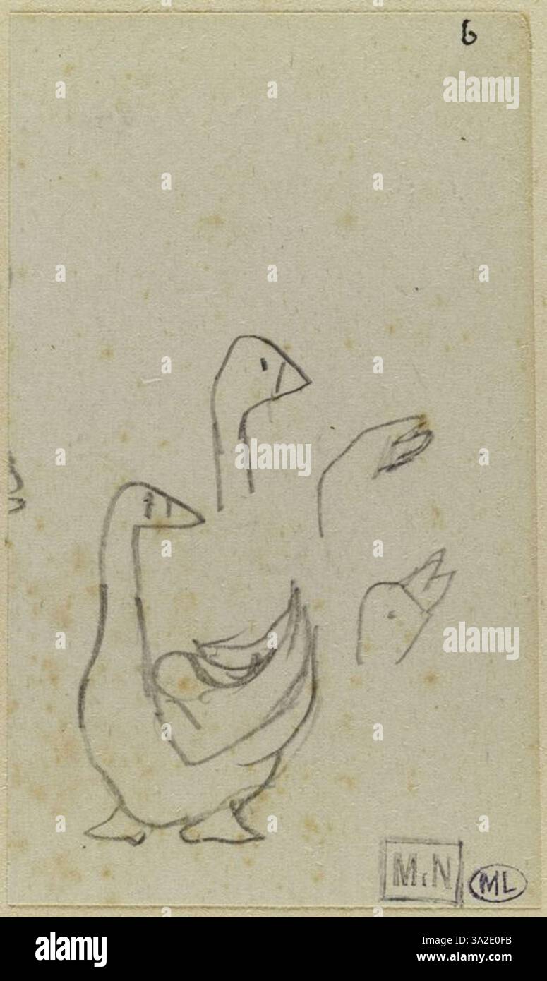This sketch includes an image of a goose along with three detailed ...