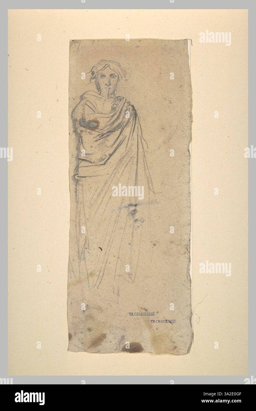 A standing draped figure, showcasing the artist's expertise in ...