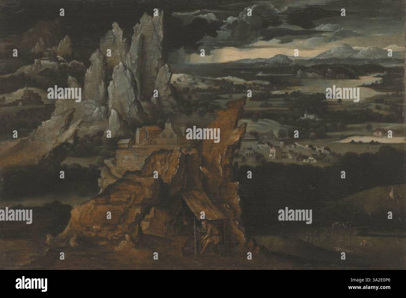 Joachim Patinir’s 'Landschaft mit Heiligem Hieronymus' features St. Jerome in a tranquil ...