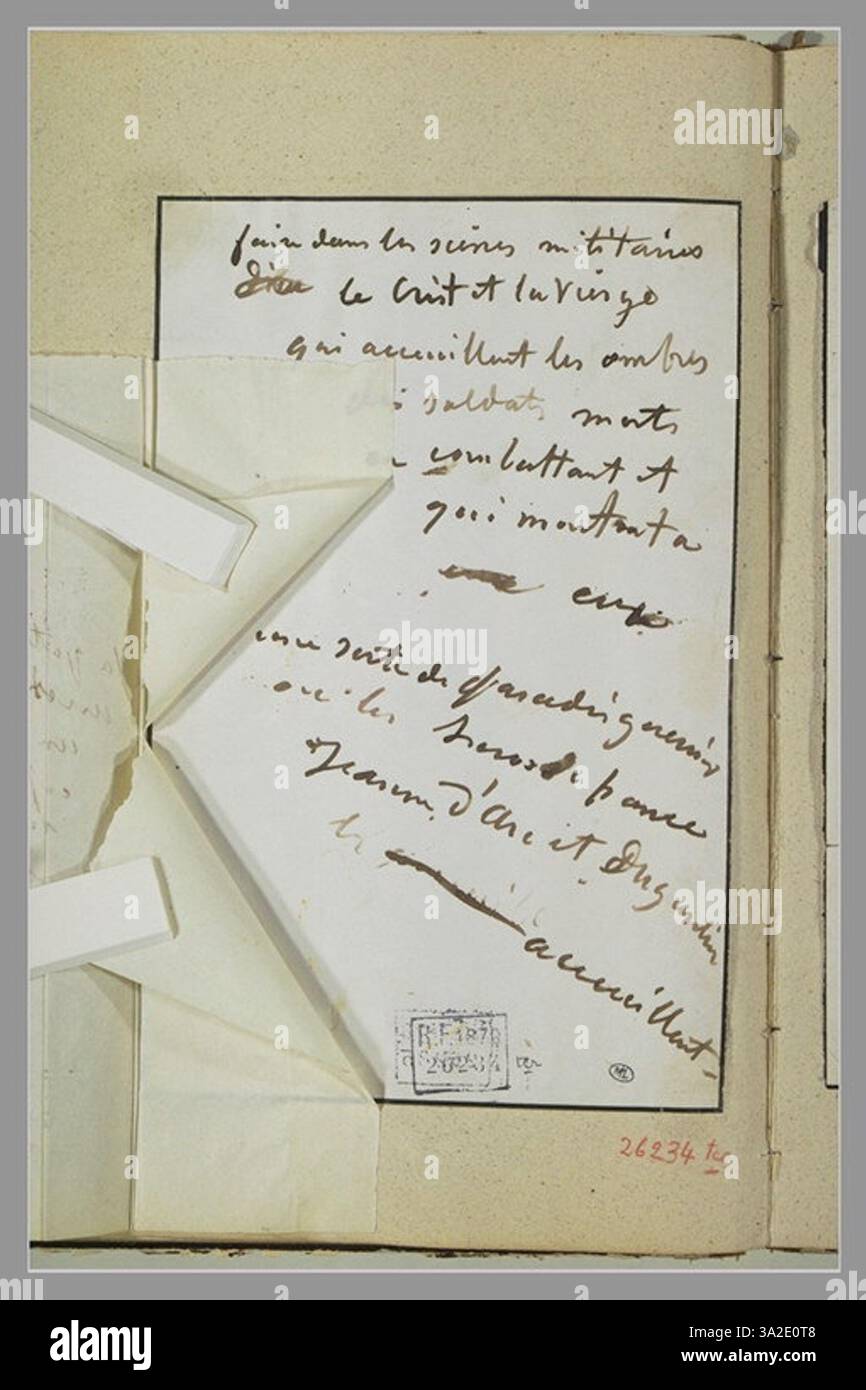 This work features handwritten notes, focusing on the script and the ...