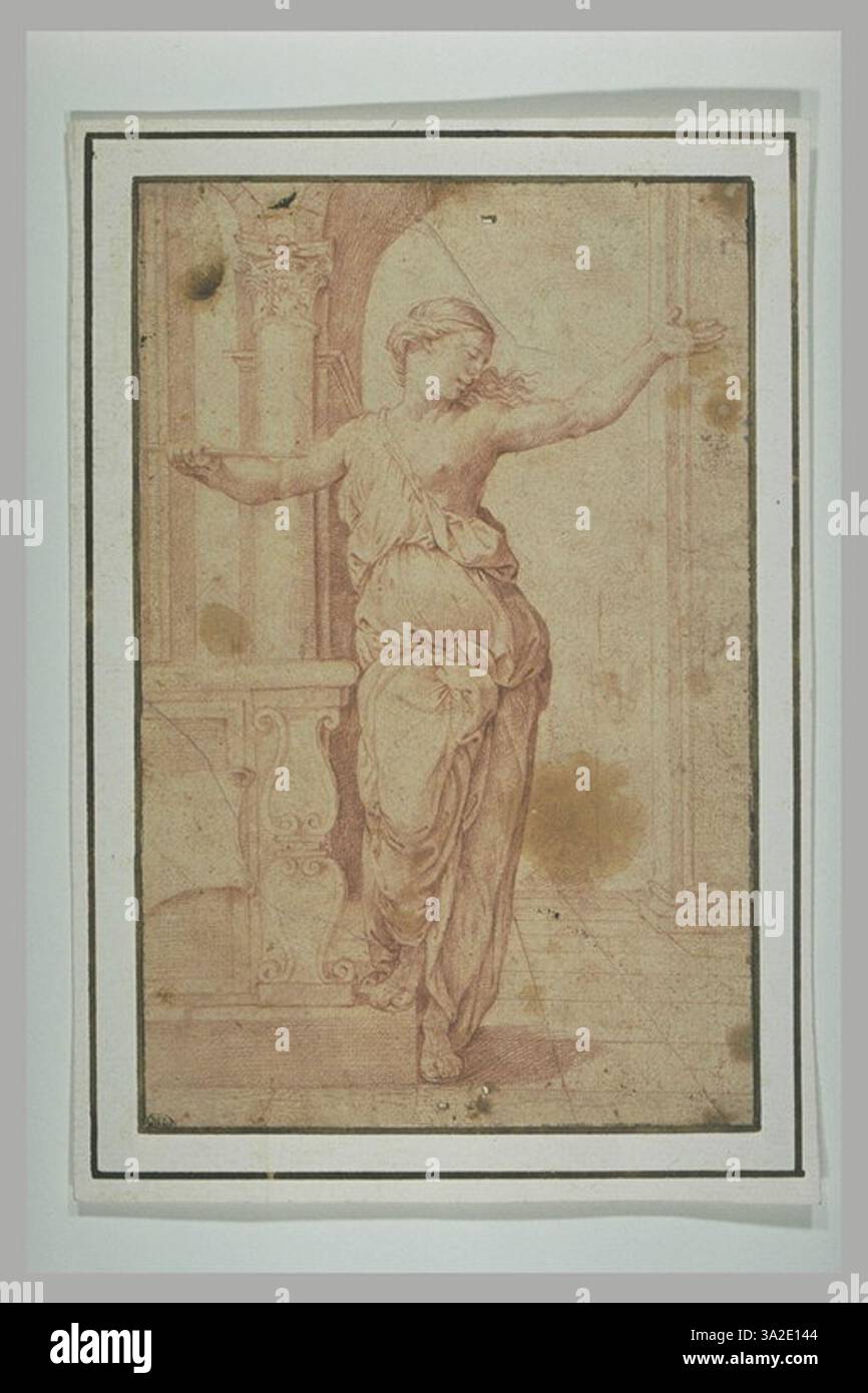 This copy of Raphael's 'Lucretia Taking Her Own Life' depicts the ...