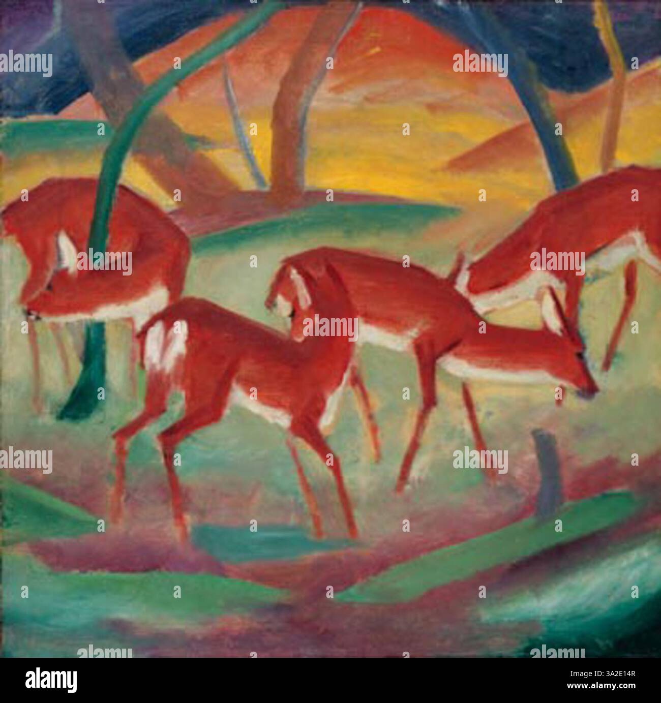 Rote rehe red deer 1910 by franz marc hi-res stock photography and ...