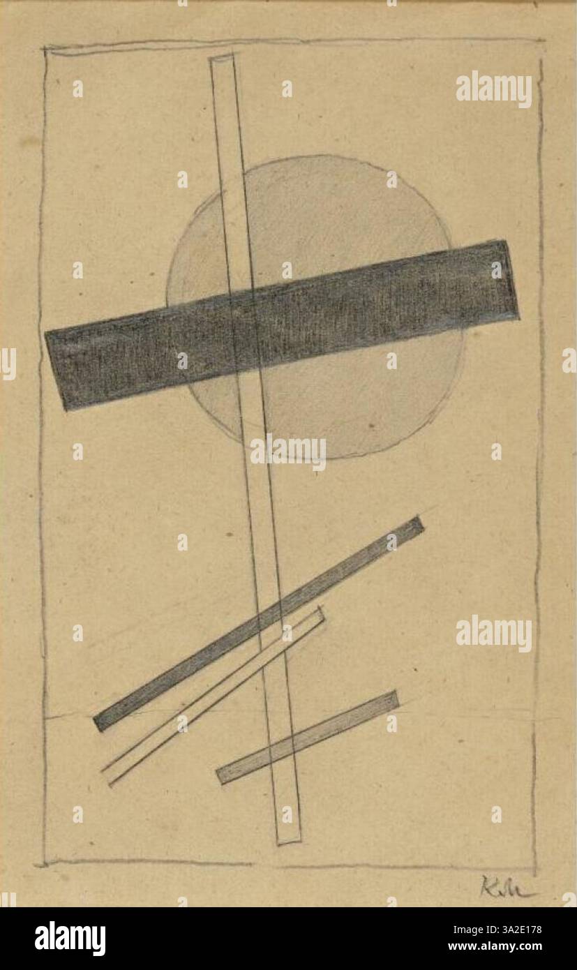 An untitled abstract work attributed to Malevich, demonstrating his ...