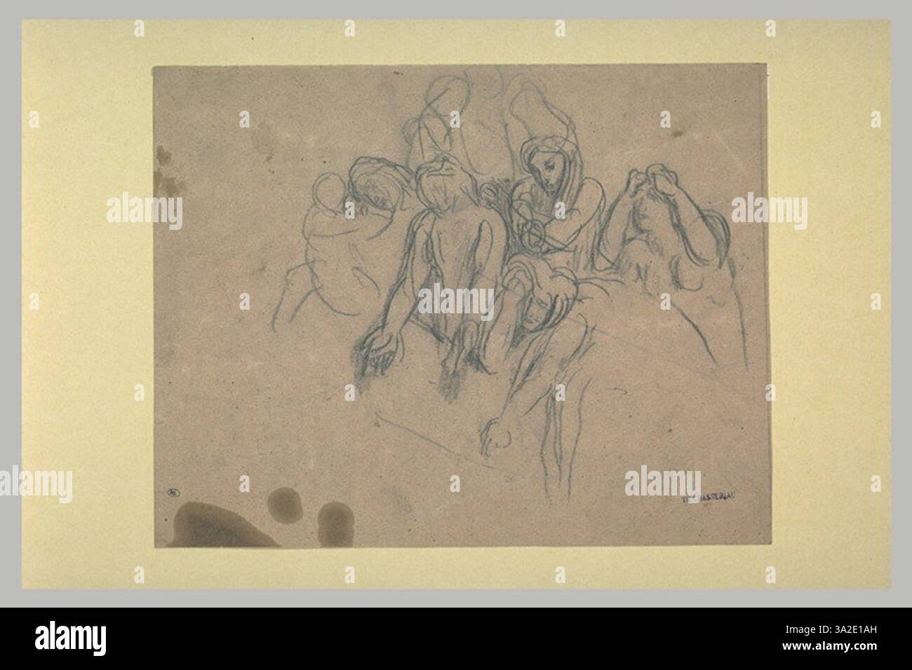 A group of women in sorrowful lament, captured in an emotional and ...