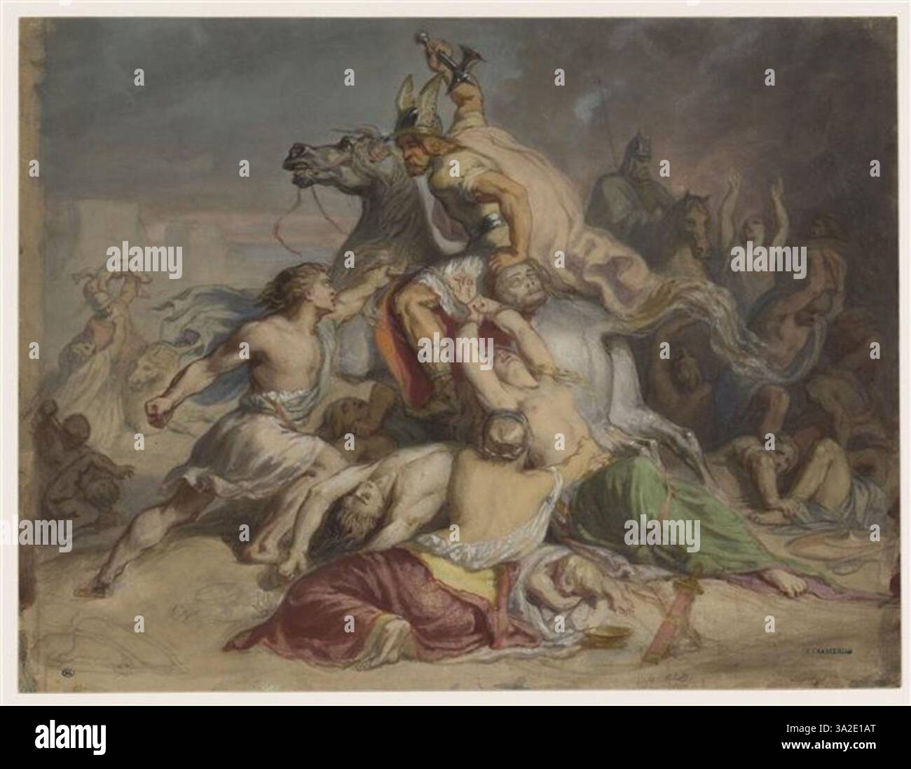Chassériau’s artwork depicts the barbarian invasions, focusing on the ...