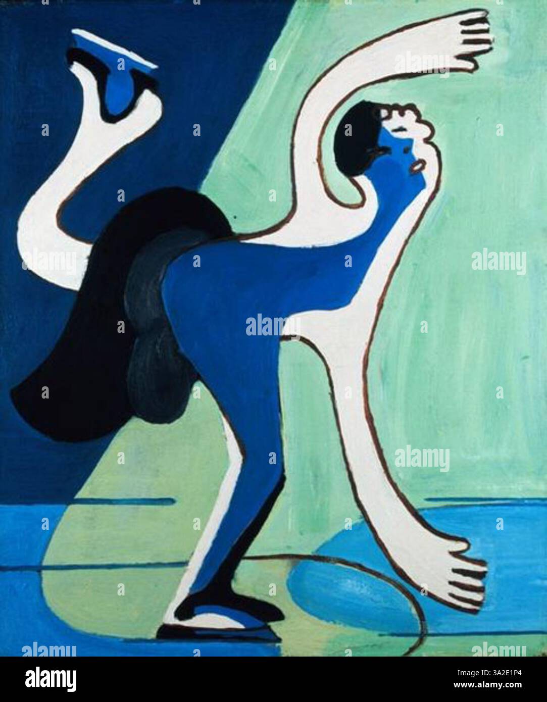 A portrait painting by Ernst Ludwig Kirchner from his later works ...