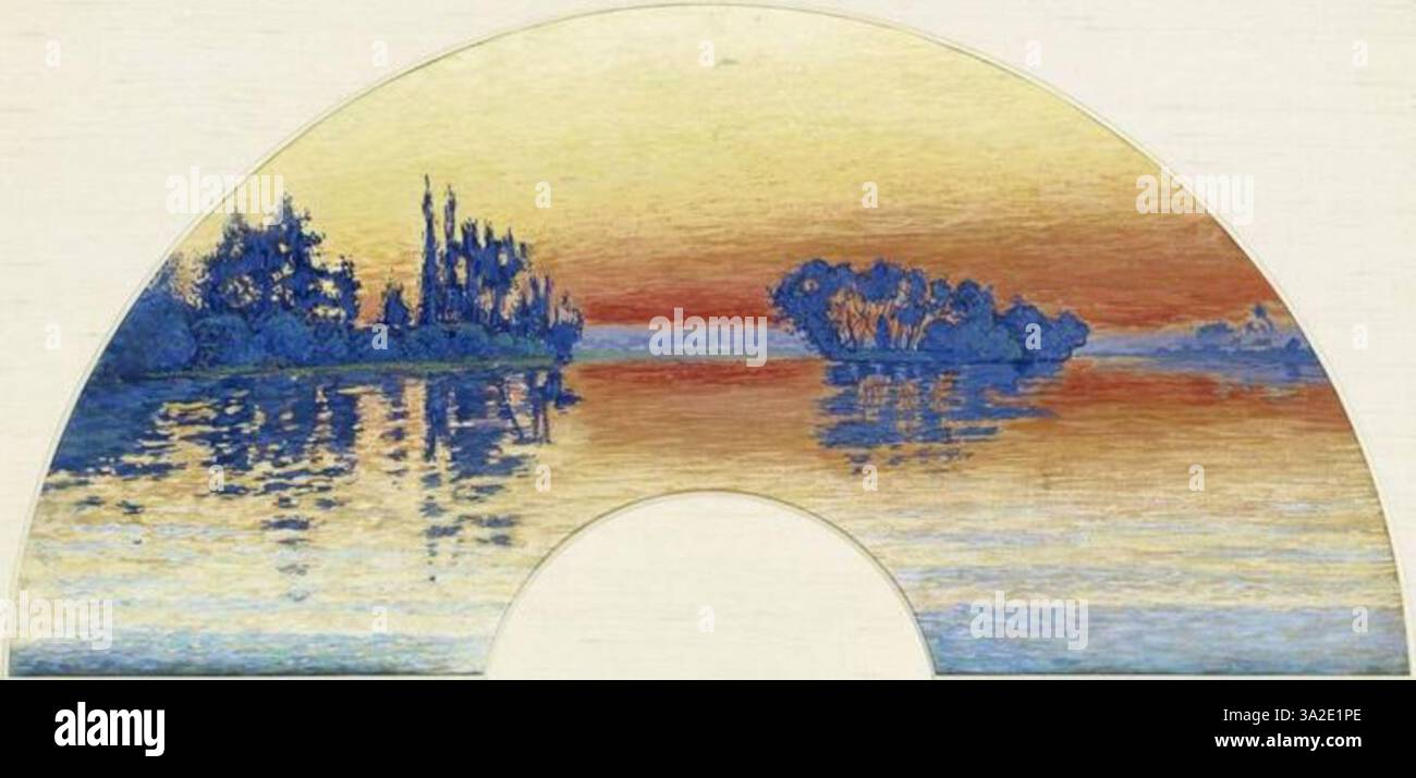 Paul Signac's painting numbered 210 depicts a tranquil coastal ...