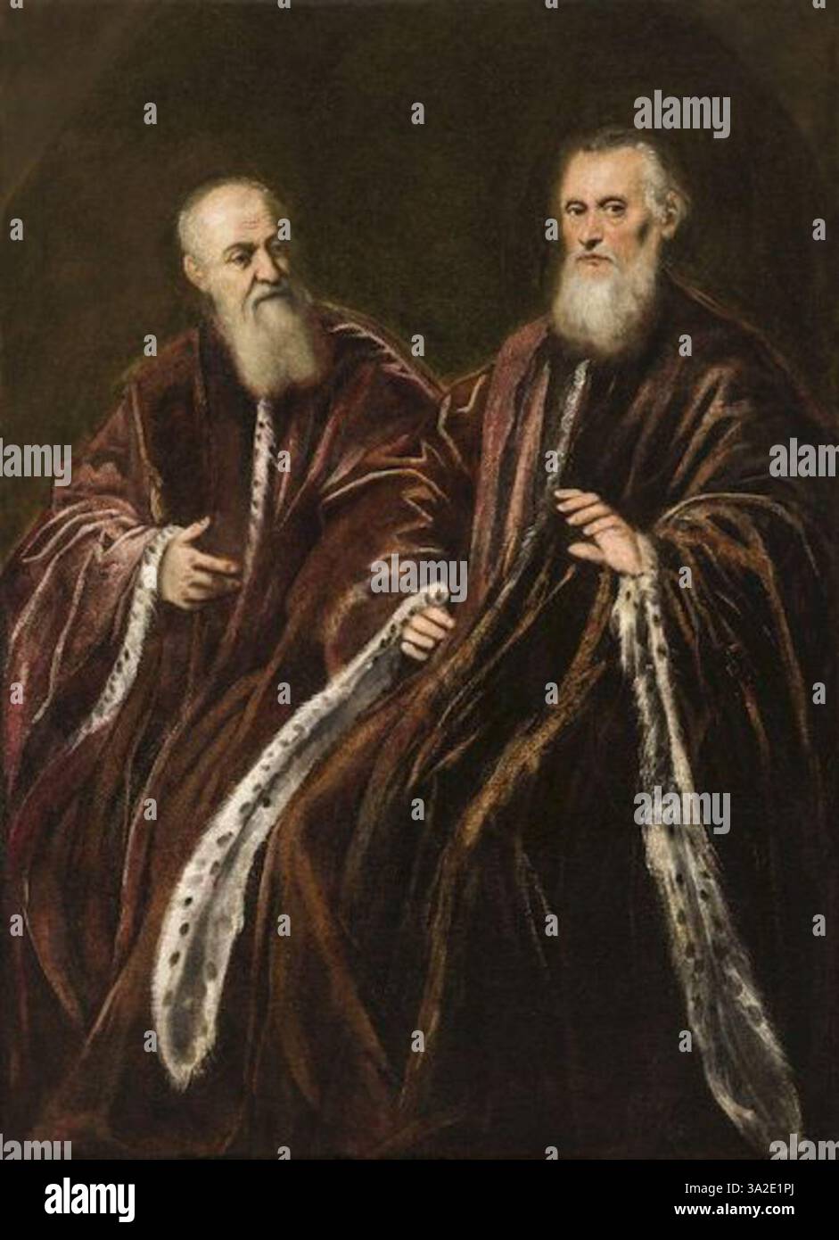 This painting by Jacopo Tintoretto depicts two doges, the leaders of ...