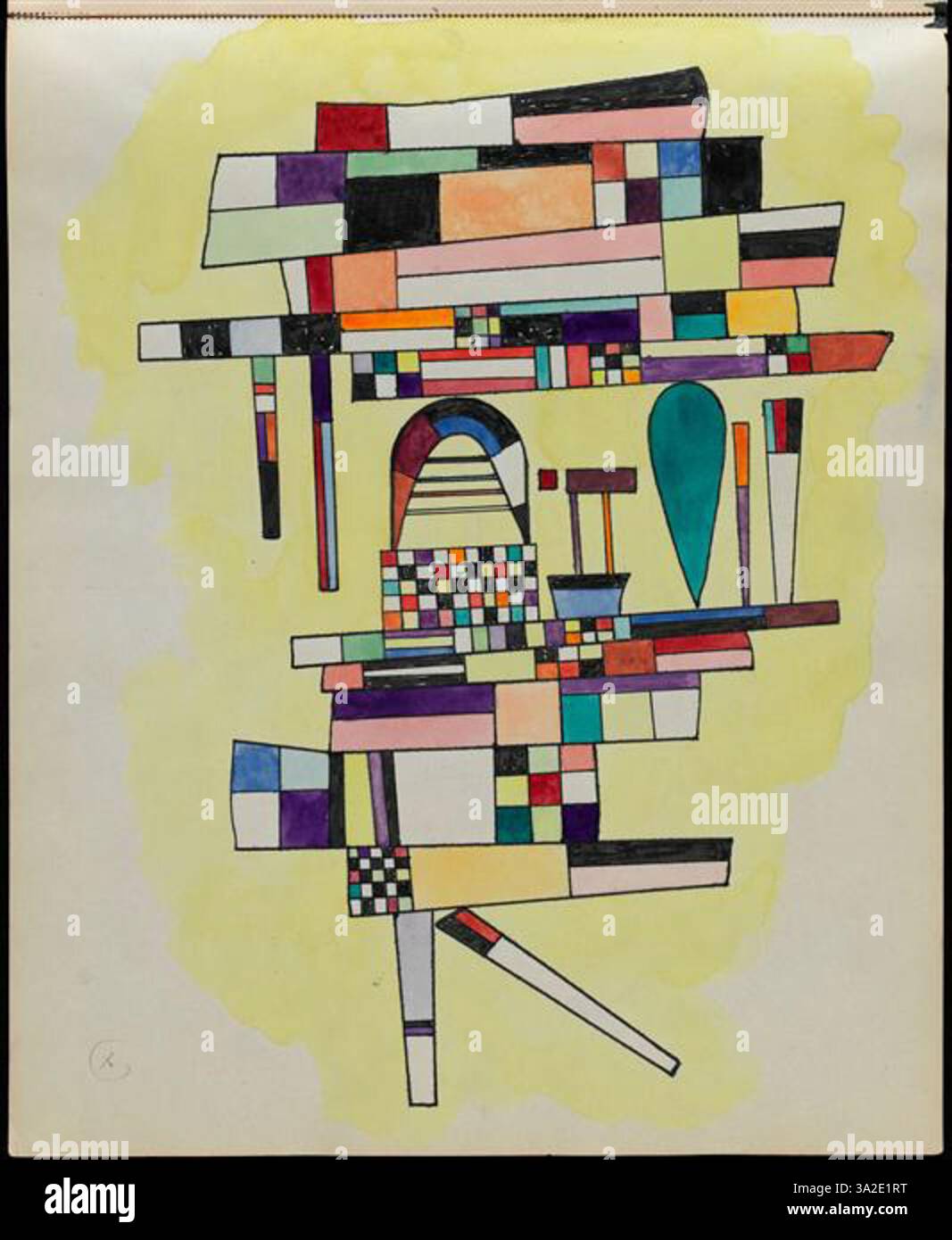 'Sans titre' ('Untitled') by Kandinsky uses geometric shapes and a ...