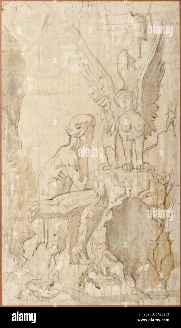 This study by Gustave Moreau represents the myth of Oedipus and the ...
