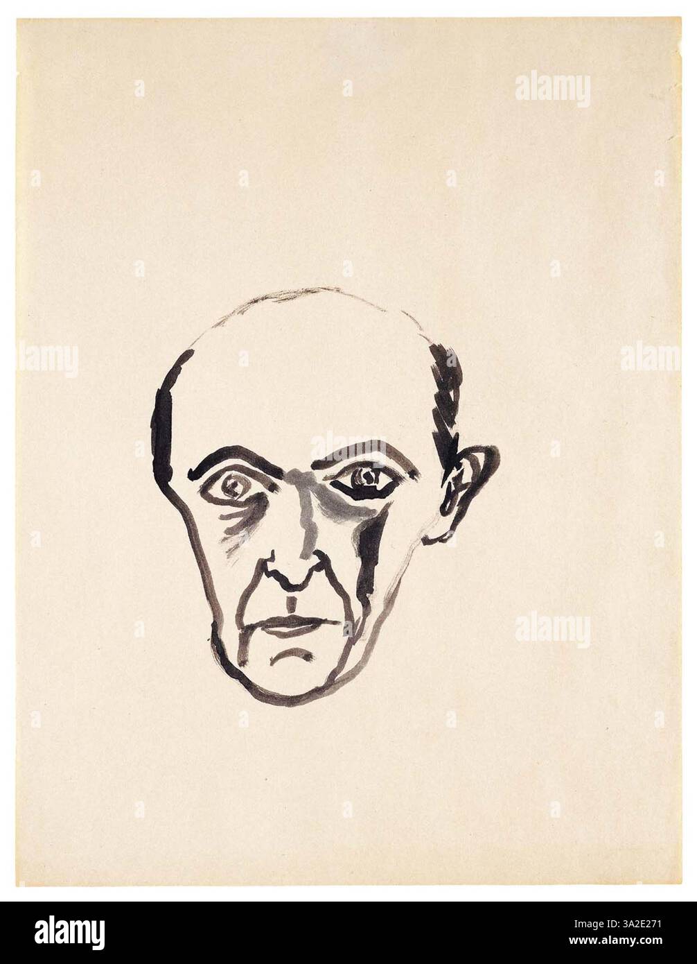 A depiction of Arnold Schoenberg, the Austrian composer renowned for ...